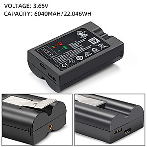 1 Pack for Ring Rechargeable Lithium-Ion V4 Batteries Replacement for Ring-Doorbell-Camera 1/2/3/4, Also for Stick-Up Cam (2nd & 3rd Gen), Peephole and Spotlight Cam, 3.65V 6040mAh 22.046Wh