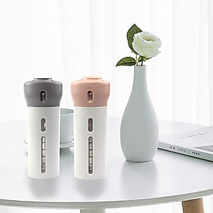 CHIVENIDO 4 in 1 Travel Dispenser, 2 Pack Travel Shampoo and Conditioner Dispenser, Refillable Travel Bottles for Toiletries, Muti Pump Bottle Toiletry Bottles for Traveling