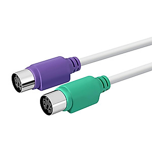 traderplus 2-Pack Dual PS/2 to USB Adapter for PS/2 Port Mouse and Keyboard, Male to Female Cable