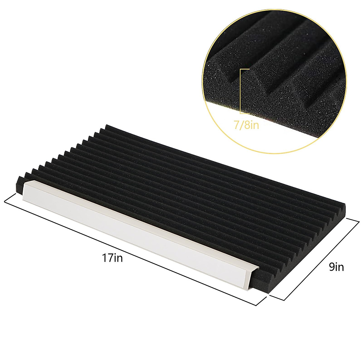 BEWAVE Window AC Side Panels, Air Conditioner Insulation Foam Panels Kit for Window Unit, 17in x 9in x 7/8in, 2 Packs