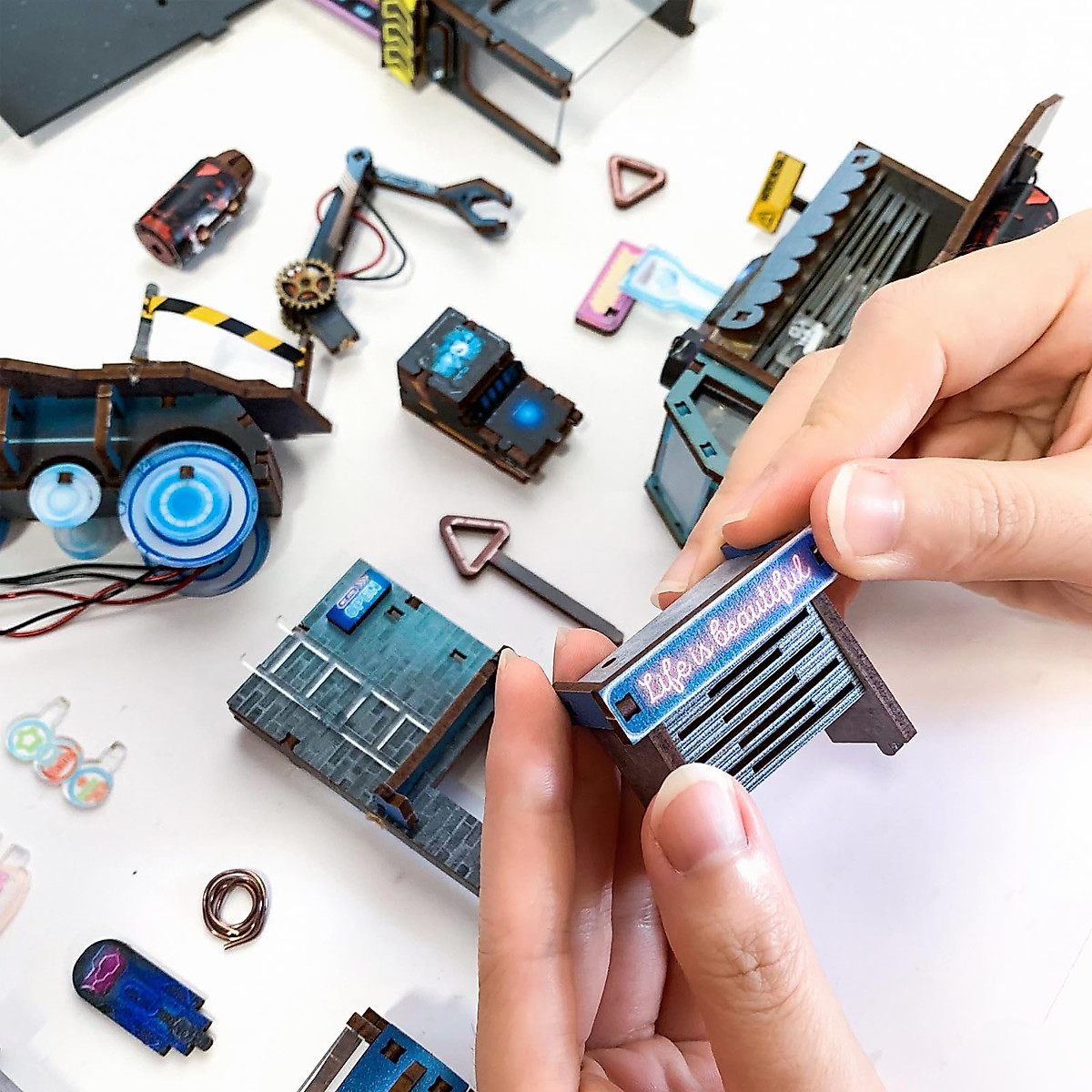 Kisoy Dollhouse Miniature with Furniture Kit, Handmade DIY House Model for Women and Men's Gift (Smile Eatery)