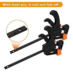 12 Pack 4 Inch Bar Clamps for Woodworking Quick Grip Clamps Trigger Clamp One Handed Ratchet Clamp, Mini Small Bar Clamps for Craft Wood Clamps for Gluing