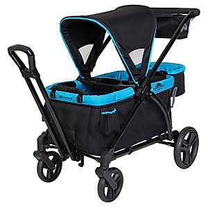 Baby Trend Expedition 2-in-1 Stroller Wagon Plus, Ultra Marine & Insulated and Versatile Stroller Wagon Deluxe Storage Basket for Expedition and Tour Wagon Models