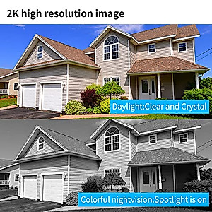 Luovisee Solar Wireless Outdoor Camera,2K Rechargeable Battery WiFi Camera,with PTZ,360 View,Motion Detection,Spotlight Colorful Night Vision,2-Way Audio,Cloud/SD Card Storage,AI Analysis