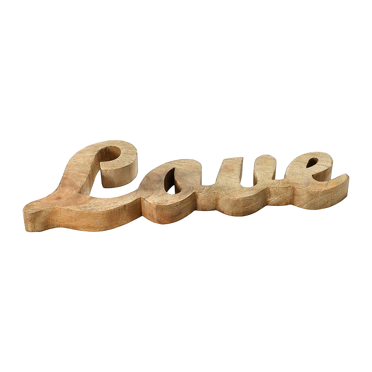 Creative Co-Op Mango Wood Word Cut-Out Love Décor, Brown
