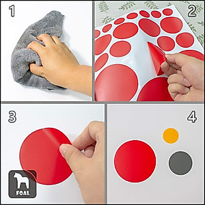 Wall Decal Dots Dots Easy to Peel and Stick Removable Matte Vinyl Polka Dot Decor Round Circle Wall Decal Stickers for Festive Baby Nursery Room (Black)