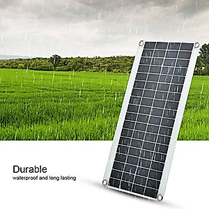 Solar Panel, 20W Outdoor Flexible Polycrystalline Solar Panel Kit With Solar Controller, Car charger, Tiger clip and Suction cups, Durable and Waterproof