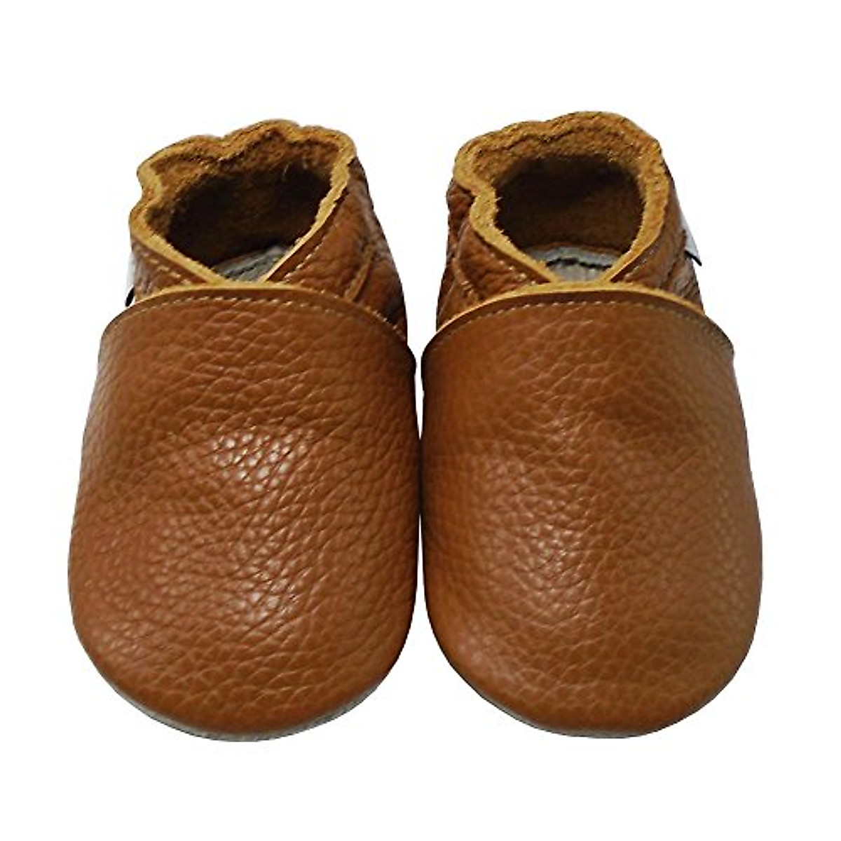 Mejale Baby Soft Soled Leather Moccasins Anti-Slip Infant Toddler Shoes First Walkers(Brown,6-12 Mos)