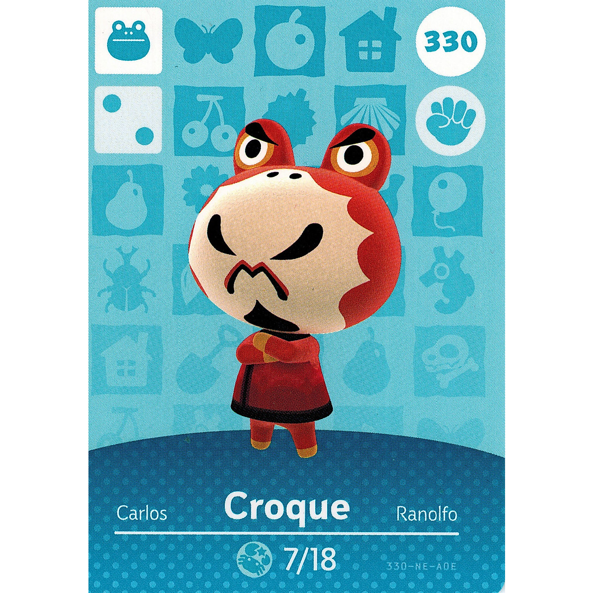 Nintendo Animal Crossing Happy Home Designer Amiibo Card Croque 330/400 USA Version