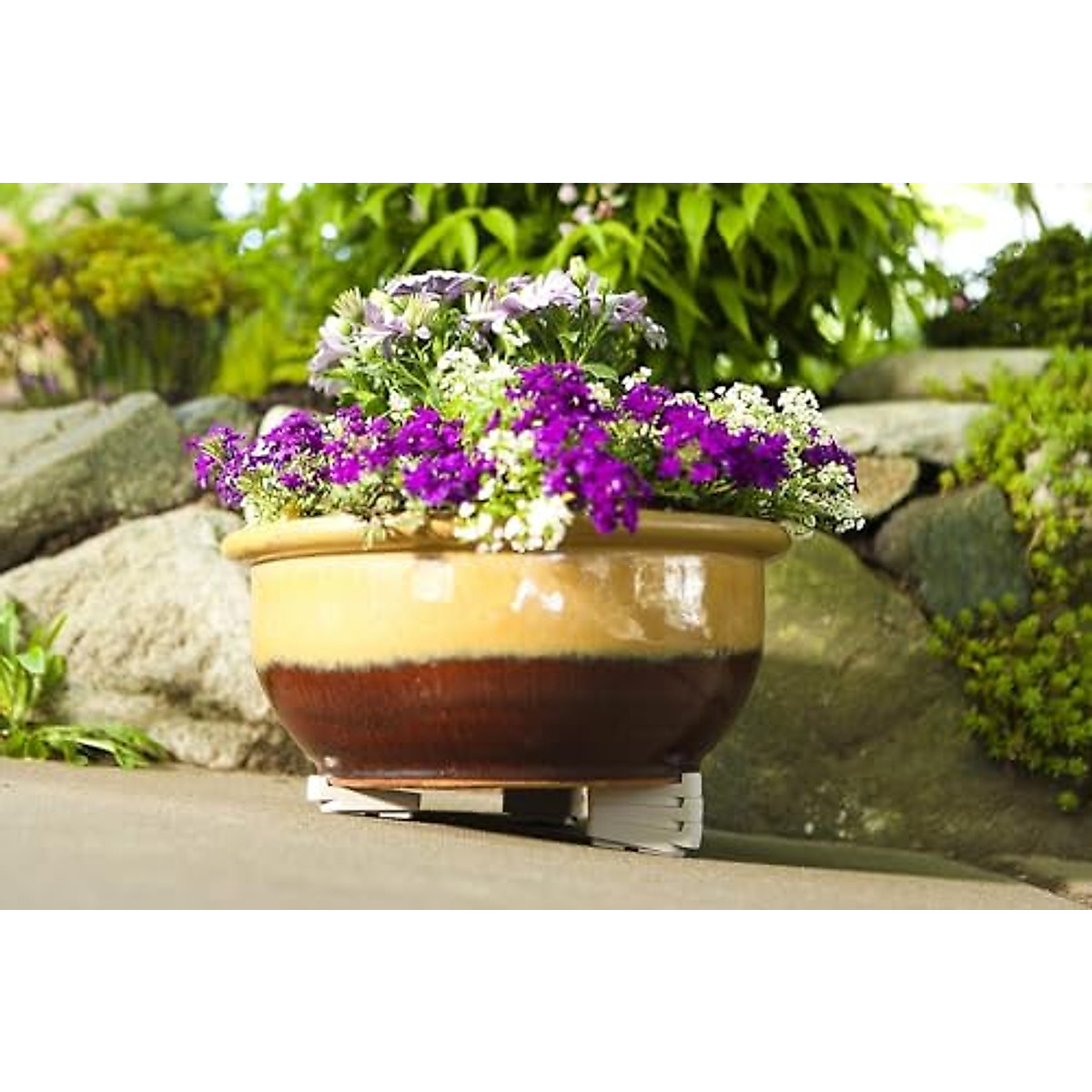 Bosmere Pot Toes, Plant Pot Risers for Indoor and Outdoor, Prevent Stains and Rotting on Wood, Cement, and Tile - Black (Pack of 12)