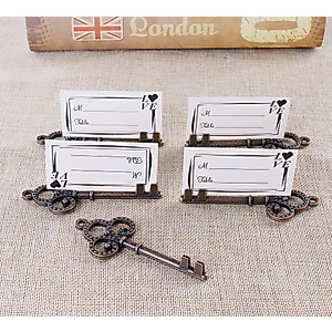 40pcs Antique Skeleton Key Shaped Wedding Favor Rustic Decoration Photo Holder Key to Your Heart
