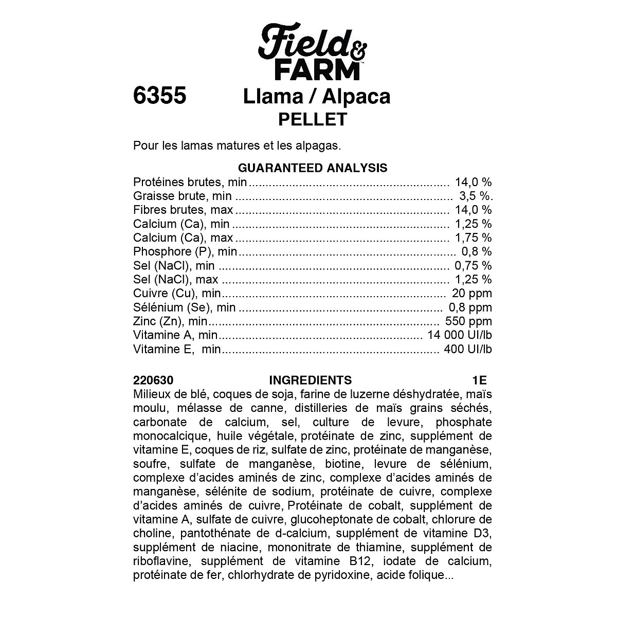 KENT Field and Farm Llama and Alpaca Pellet Feed | Optimum Vitamins and Nutrience, Balanced Diet, Ingredients | 50 Pound Bag