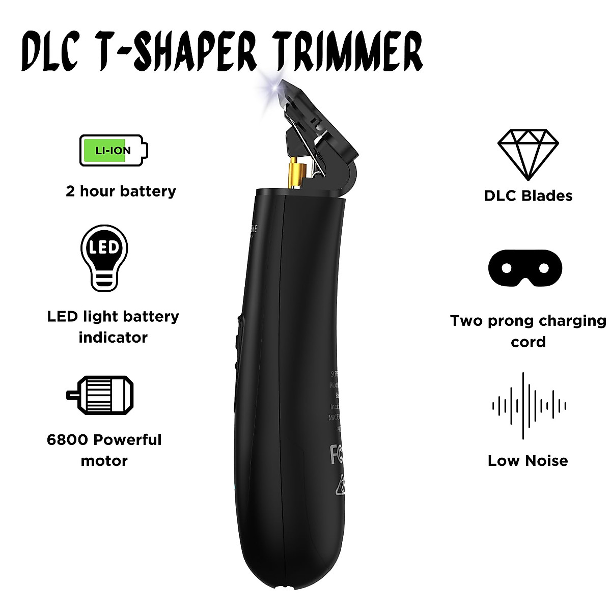 Hair Trimmer by Supreme Trimmer ST5220 Precision Beard Trimmer for Men Professional Barber Liner Cordless Hair Clippers – Black T-Shaper Li (Extra Blade Included)