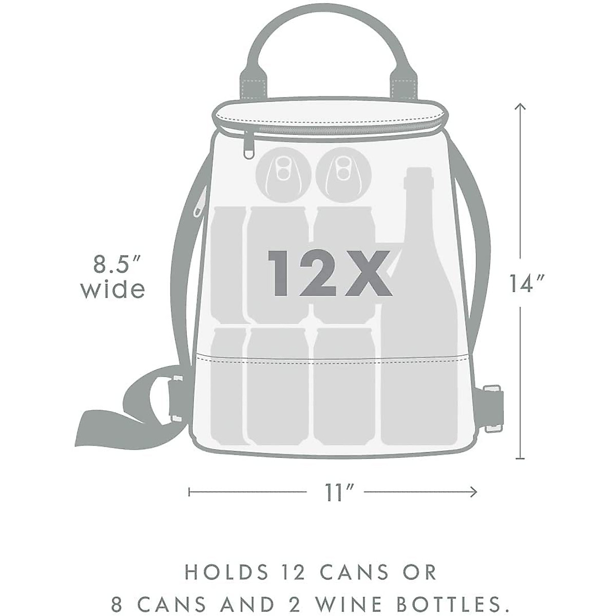 Corkcicle EOLA Soft Cooler Backpack, Periwinkle, Waterproof and Leak Proof Insulated Bag, Perfect for Wine, Beer, and Ice Packs, Camping Cooler, Hiking Cooler, Beach Cooler