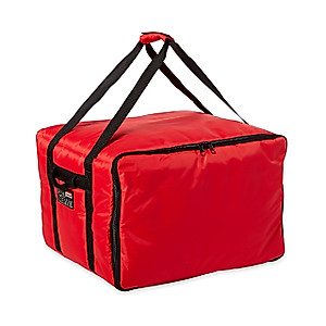 Rubbermaid Commercial Products Insulated Pizza & Food Delivery Bag, Large, 19.75in x 19.75in x 13in, Red, Pizza/Food Warmer Bag/Carrier, Resueable Warming Bag Doordash/Catering