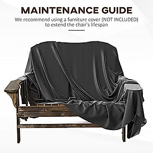 Outsunny 2 Person Adirondack Loveseat, Fire Pit Chair for 2, Wooden Double Adirondack for Patio, Porch, Backyard, Garden with High-Back, Wide Armrests, Brown