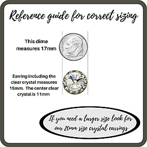 PammyJ Bridal Earrings | 15mm Crystal Round Earrings (Clear)