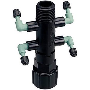Orbit 3 Pack Drip System Shrub Adapter 4-Port Watering Manifold for 1/4 Inch Tube