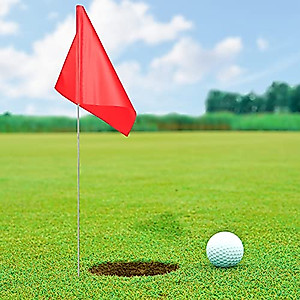 50 Pack Marking Flags Marker Flags for Lawn, IKAYAS 4 * 5 Inch Red PVC Small Yard Flags Yard Marking Flags on 15 inch Steel Wire, Lawn Flags, Yard Flags, Garden Flags