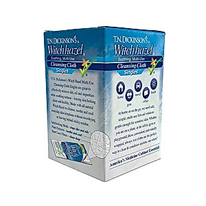 T.N. Dickinson's Witch Hazel On-The-go Multi-use Cleansing Cloth Towelette Singles, 14 Count
