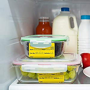 Dissolvable Food Labels for Glass, Plastic Metal, Wood - Washes Off No Residue - Food Prep and Rotation, Canning, Commercial Use and More! USA Made (1 Pack)