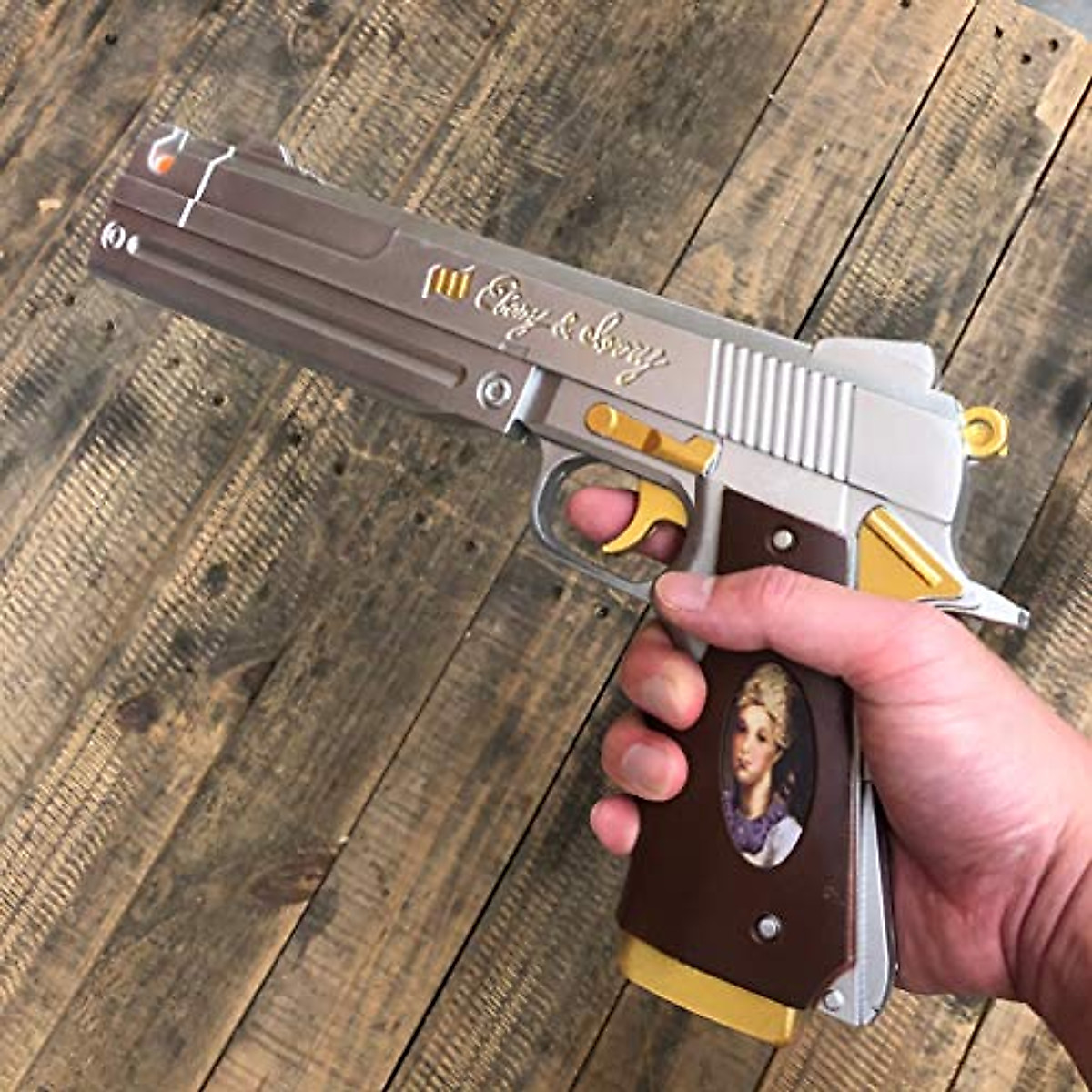 Blazing S. New Game Dante Ebony and Ivory Foam Gun Hand Cannon Prop Cosplay Game Anime Xmas (Black & Silver Set)