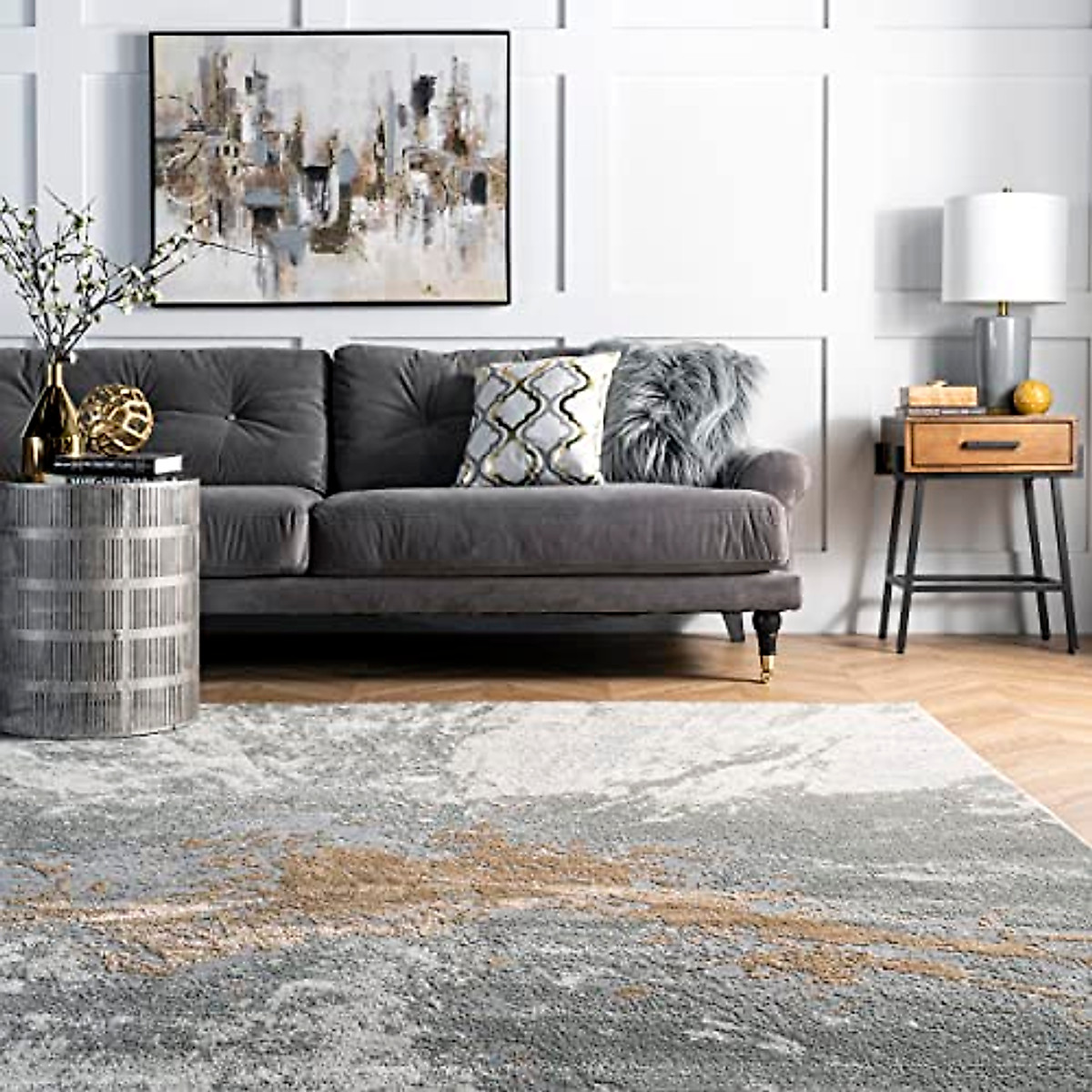 nuLOOM Cyn Contemporary Abstract Area Rug, 8x10, Silver