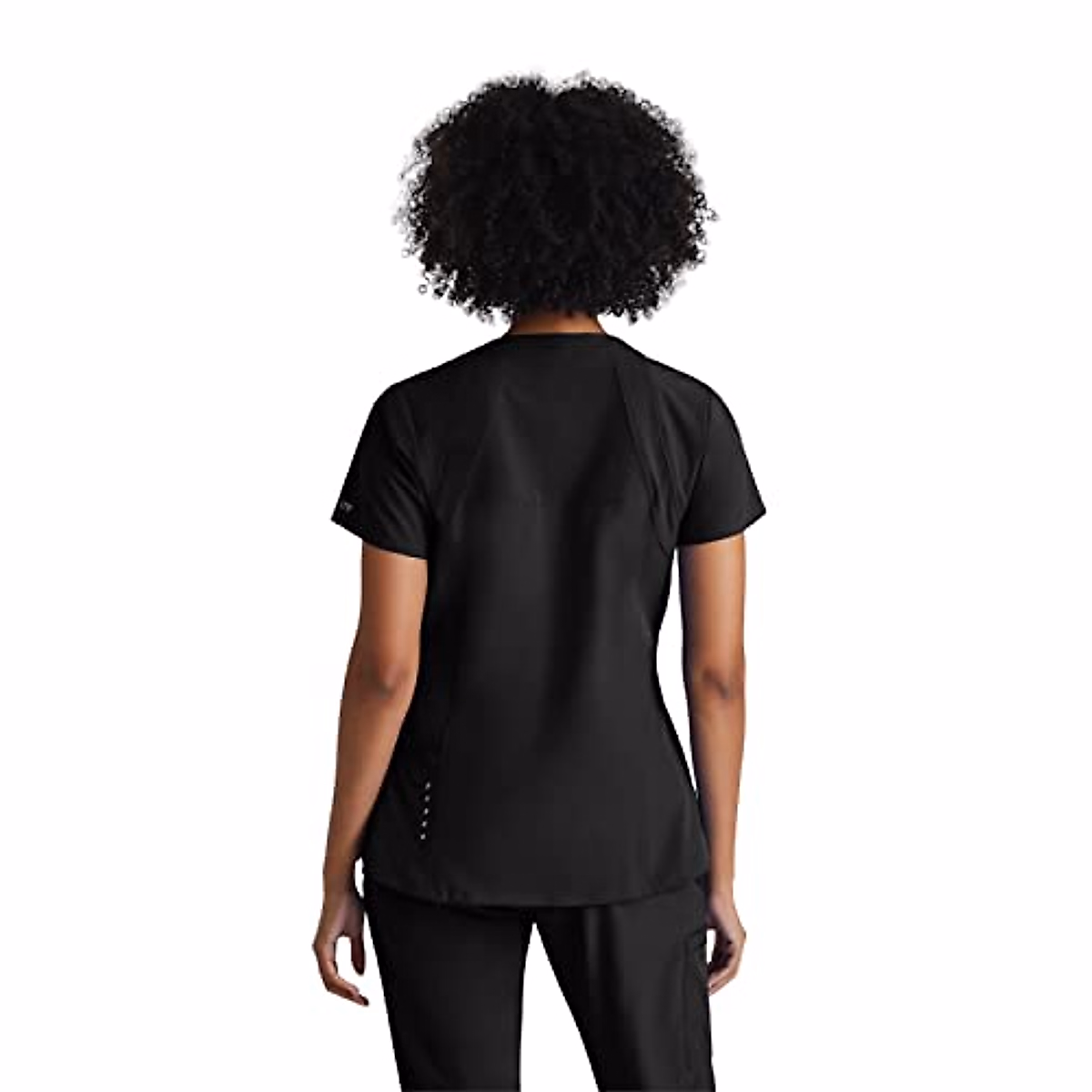 BARCO One 5105 4 Pkt V-Neck Princess Perforated Panel (Black, Medium)