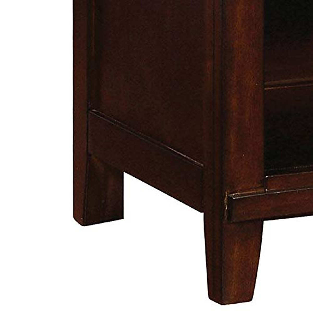 Benjara Wooden Nightstand with 1 Drawer and Open Shelf, Cherry Brown