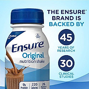 Ensure Original Nutrition Shake with 9 grams of protein, Meal Replacement Shakes, Milk Chocolate, 8 fl oz, 24 Count