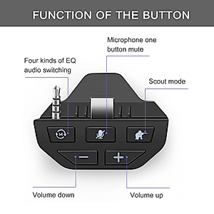 Cuifati Headphone Adapter, Controller Audio Adapter, 3.5 mm Audio Port, for Xbox One Wireless Gamepad(Black)