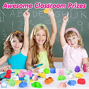 OCATO Squishies 40pcs Mochi Squishy Toys Party Favors for Kids Mini Squishy Kawaii Fidget Toys Stress Relief Treasure Box Toys for Classroom Prizes Kids Easter Egg Fillers Goodie Bag Stuffers, Random