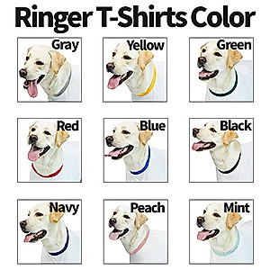Lucky Petter Dog Shirt for Small and Large Dogs Ringer Cotton T-Shirts Soft Breathable Dog Shirts pet Clothes White Series (Small, White/Peach)