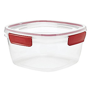 Rubbermaid Easy Find Lids 14-Cup Food Storage Container, Clear with Red Tabs