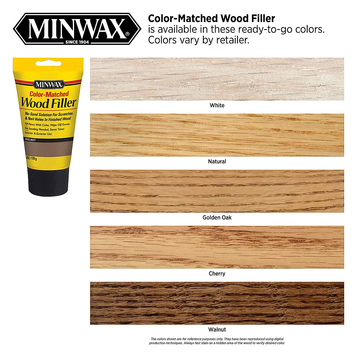 Minwax 448530000 Color-Matched Filler Wood Putty, 6 oz, Walnut, 6 Ounce