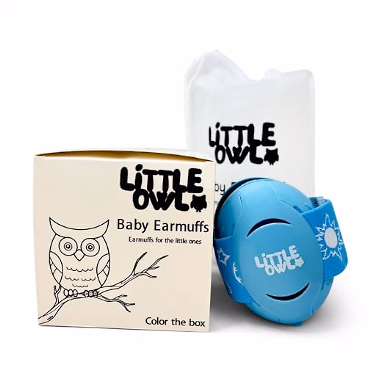 Little Owl Noise Cancelling Headphones for Kids - Baby & Toddler Ear Protection Earmuffs with Elastic Headband