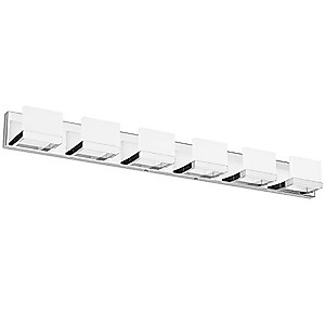 Tipace Modern 6 Lights LED Vanity Light for Bathroom Up and Down Chrome Bathroom Wall Light Fixtures Over Mirror(White Light 6000K)