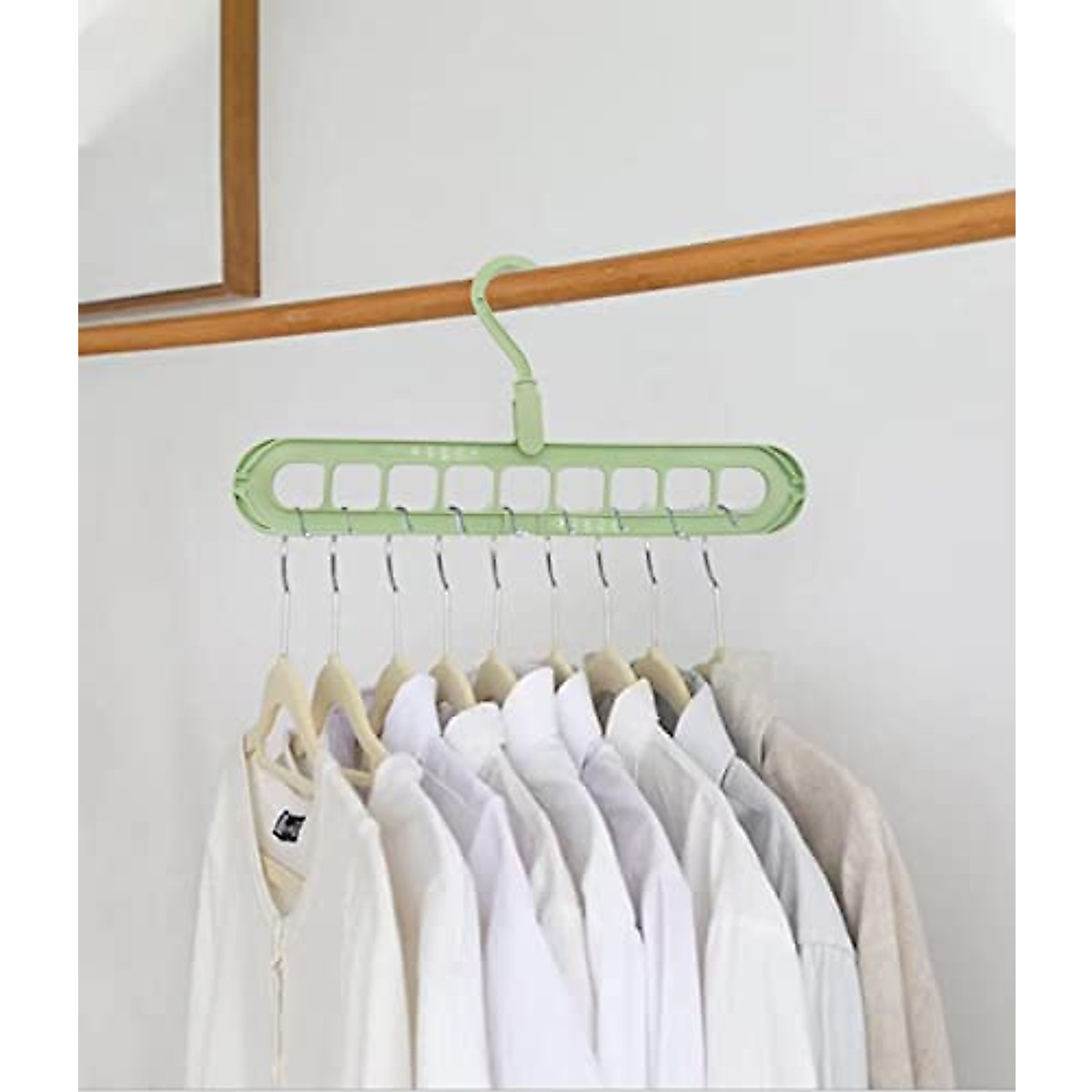 XINYIDAO 6 Pcs Magic Hanger Organizer, with 9 Slots, Multifunctional Storage Hanger, Non-Slip Hangers, Cascading Hangers, Closet Organizers and Storage