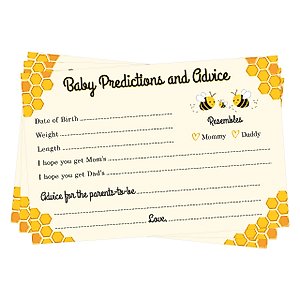 Bee Baby Predictions and Advice Cards - 24 count
