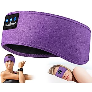 MUSICOZY Bluetooth 5.2 Headband Sleep Headphones Headband Headphones Sports Wireless Music Earphones Eye Mask Earbuds for Workout Running Travel Yoga Mom Women Cool Gadgets Unique Gifts