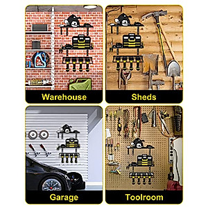 ENONCI Power Tool Organizer Wall Mount, Adjustable Design Garage Organization, Garage Storage Drill Holder Wall Mount, Garage Shelving Tool Organizer for Garage Pegboard Workshop