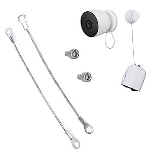 VVHOOY Anti-Drop Security Chain Compatible with Google Nest Cam(Battery)/Arlo Pro 4 3 Ultra 2/Simplisafe Outdoor/Noorio B200 Wireless, Security Cable with Anti-Theft Screws, 2 Pack