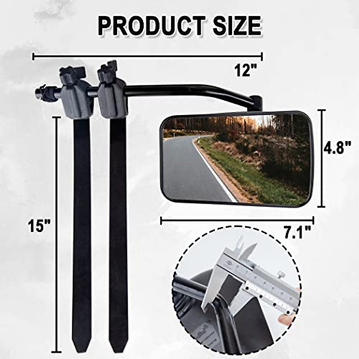 Cartman Universal Clip-on Towing Mirror, Extended Mirrors for Towing, 360 Degree Rotation Adjustable, Vibrationless, Secure Fit, 2PK