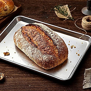 Spring Chef Jelly Roll Pan - 11.2 x 15.7-inch Durable Aluminum Baking Pan - Non-Rust Baking Tray for Cookies, Meat, Vegetables, Pastries - Distributes Heat Evenly - Easy To Clean Cookie Sheet Pan