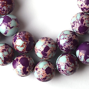 GOMOOBEADS 36 PCS of Natural Purple Imperial Jasper Beads for DIY Jewelry - 10MM Round Spacer & Energy Healing Stones, 15.5" Strand of Gemstones for Bracelets & Necklace