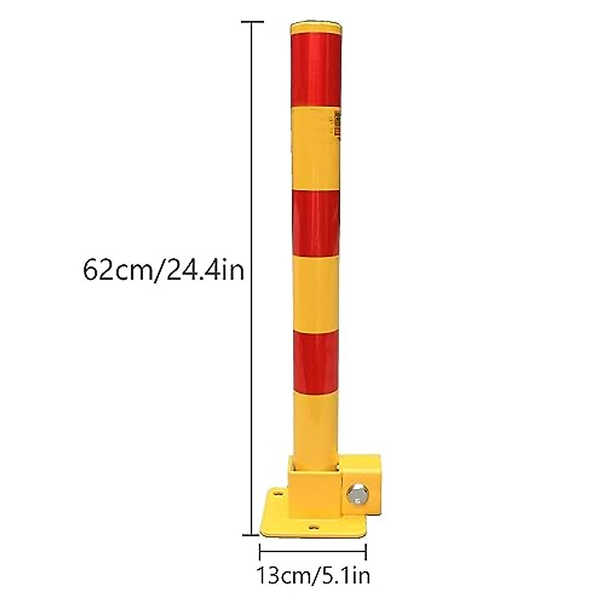 TzUfa Car Parking Space Lock Bollard, High Visibility Yellow and Red Lockable Fold Down Car Parking Barrier Post, Private Car Park Driveway Guard Saver Blocker with Locking Base (Color : Red)