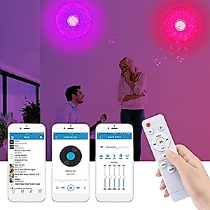 WZTO 36W LED Music Ceiling Light with Bluetooth Speaker, RGB LED Flush Mount Smartphone APP Control Remote Color Changing Ceiling Lamp, Waterproof Light Fixture for Kids Room Bedroom