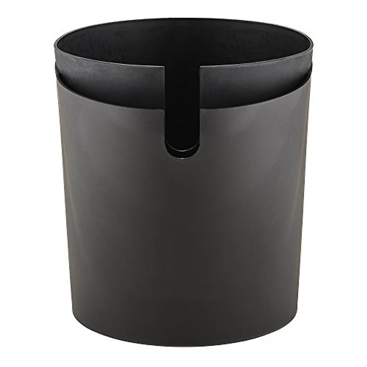 Safco Products 9929BL Cancan Deskside Recycling and Trash Can, 5-Gallon Trash Bin, Additional Slot for Paper Sheet Recycling, Black