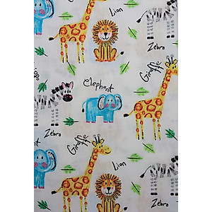 Fat Quarter Quilting Cotton Fabric Bundle Set of 6 Animals