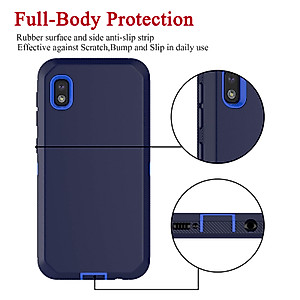 Tiflook for Samsung Galaxy A10e Case, Heavy Duty Shockproof Drop Protection Armor Rugged Hard Plastic + Shock Absorption Silicone Rubber Dual Layer Hybrid Cover Case for Samsung Galaxy A10e, Navy Blue